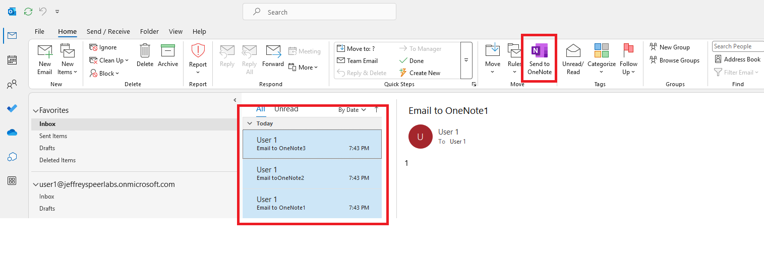 Send Multiple Emails to OneNote no longer Working from Outlook Classic ...
